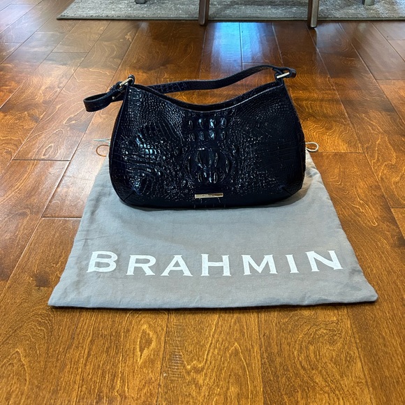 Brahmin | Bags | Brahmin Shoulder Bag In Ink | Poshmark